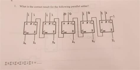 Solved 1 What Is The Correct Result For The Following Chegg Com