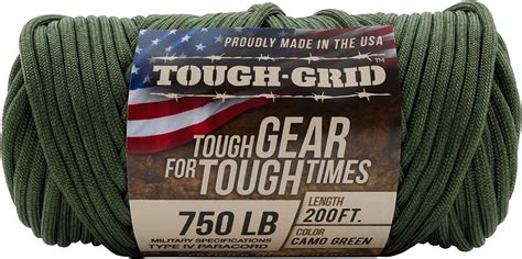 Tough Grid 750lb Paracord Genuine Mil Spec Type Iv 750lb Paracord