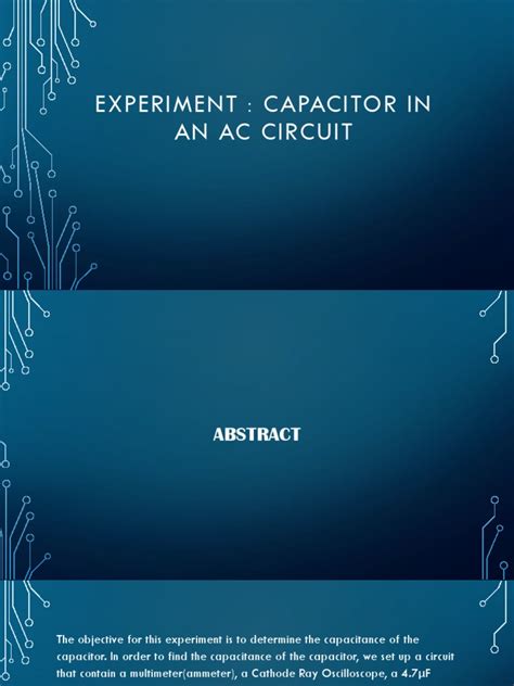 Experiment Capacitor Pdf Capacitor Electric Current