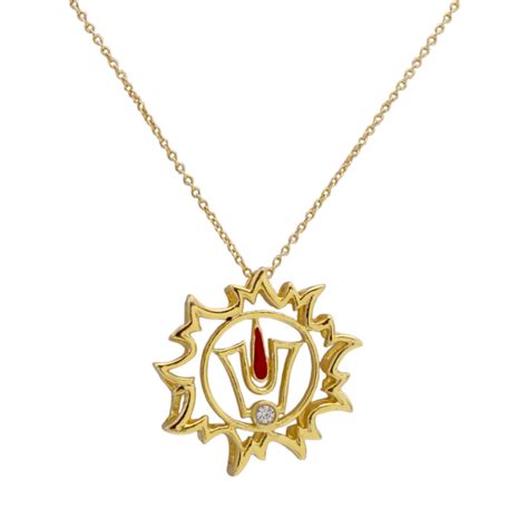 925 Sterling Silver 24kt Gold Plated Tirupati Sudarshan Chakra Pendant