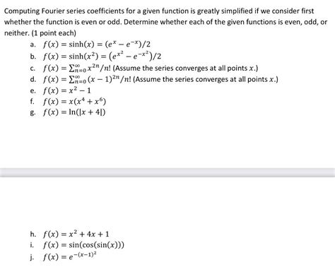 Solved Computing Fourier Series Coefficients For A Give