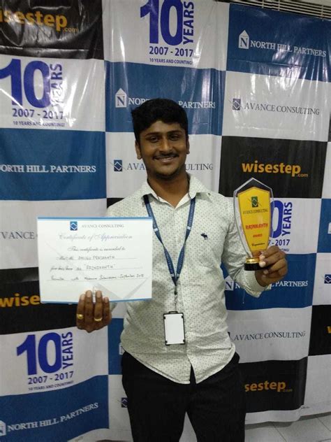 prashanth reddy on linkedin an appreciation award for highest number