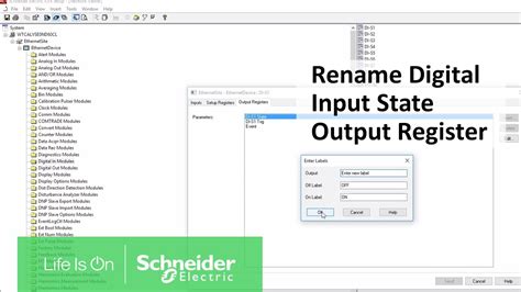 Renaming Digital Input State Output Registers Via Ion Setup Schneider