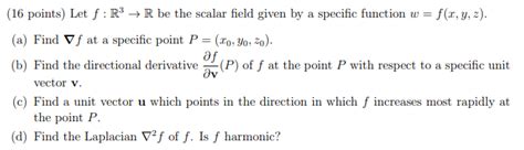 Solved Points Let F R R Be The Scalar Field Given By A Chegg