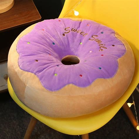 Donut Cushions Collection Purple 35cm Donut Cushion Cute