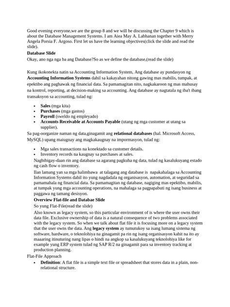 Ais Reporting Paliwanag Pdf Databases Sql