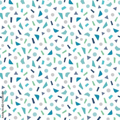 Cute Seamless Vector Confetti Style Pattern In Aqua Navy Blue Teal