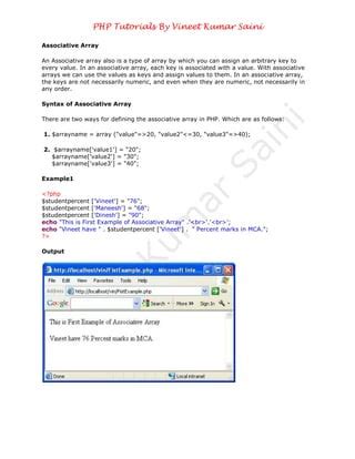 Arrays In PHP PDF Programming Languages Computing