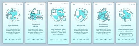 Rehabilitation Hospital Onboarding Mobile App Page Screen Vector Template Nursing Service