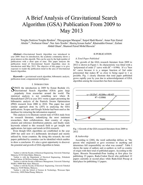 Pdf A Brief Analysis Of Gravitational Search Algorithm Gsa Publication From 2009 To May 2013