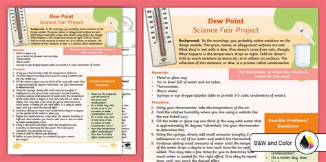 Dew Point Science Fair Project For 3rd 5th Grade