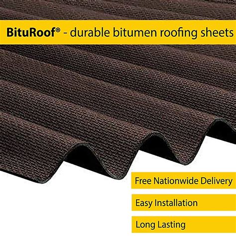 Pack Of 15 Bituroof Durable Brown Corrugated Bitumen Roofing Sheets