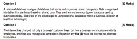 Solved A Relational Database Is A Type Of Database That Chegg Com