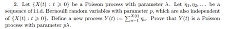 Solved Let X T T Be A Poisson Process With Parameter Chegg