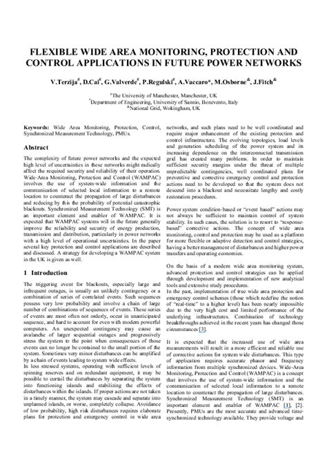 Pdf Flexible Wide Area Monitoring Protection And Control