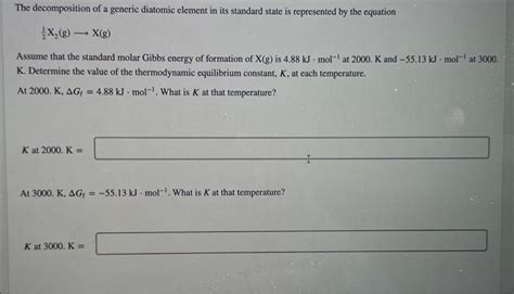Solved The Decomposition Of A Generic Diatomic Element In