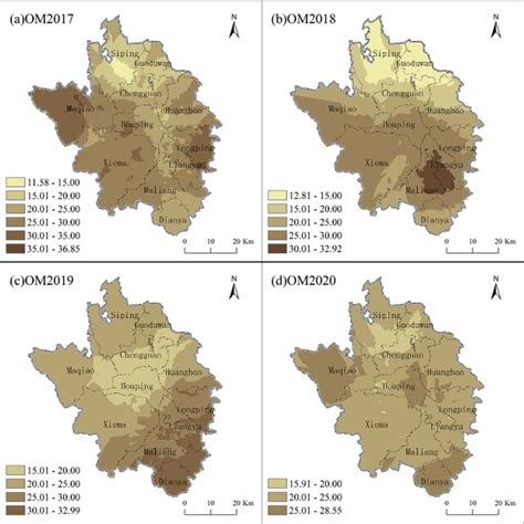 Ordinary Kriging Distribution Maps For A 2017 Ph B 2018 Ph C Download Scientific