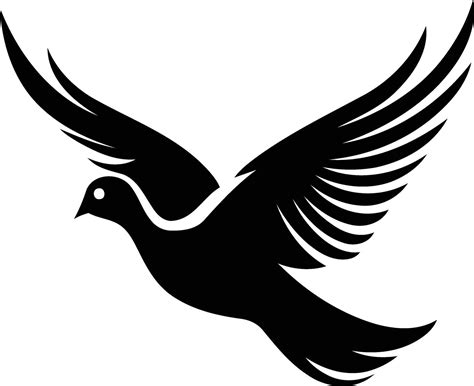 A Simple Yet Powerful Black Silhouette Of A Dove In Flight 49760234
