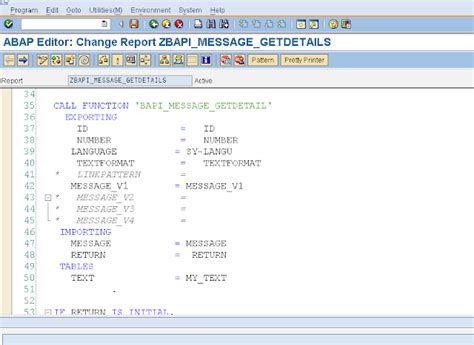 Sap Tech Calling Bapis From Sap Abap Ex Bapi Message Getdetail