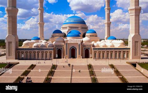 Aerial View Of The Grand Mosque Of Astana In Kazakhstan It Is The