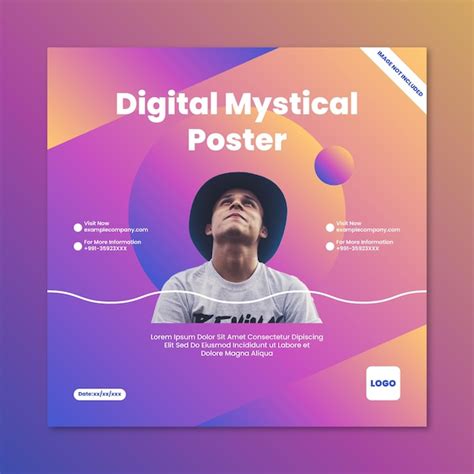 신비한 포스터 그라데이션 배경 포스터 프리미엄 벡터