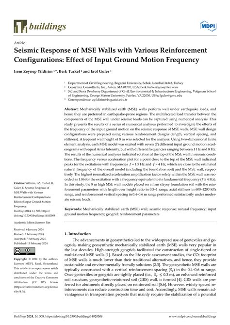 Pdf Seismic Response Of Mse Walls With Various Reinforcement