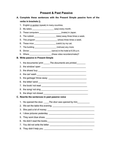 Passive Free Interactive Worksheets 492196