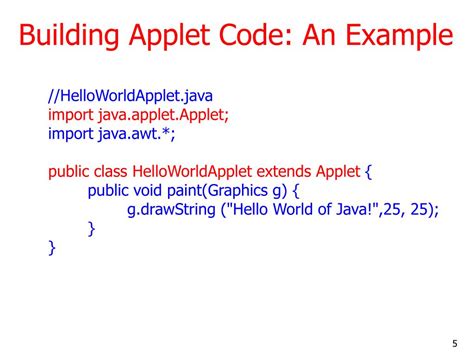 Ppt Applets Programming Powerpoint Presentation Free Download Id