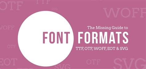 The Missing Guide To Font Formats TTF OTF WOFF EOT SVG Infographic