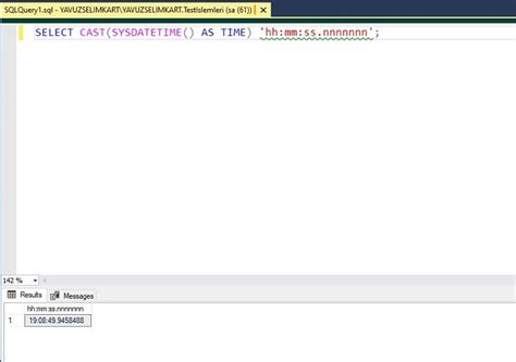 sql server da saat bilgisini 24 saat biçiminde milisaniyeli olarak