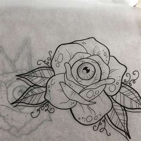 Cartoon Eyeball Tattoo Eye Rose Design Rose Tatoo Rose With Eye