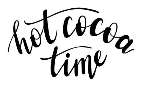 뜨거운 코코아 시간 손 글자 가을과 겨울 시즌 따옴표와 카드 배너 포스터 머그잔 스크랩북 베개 케이스 전화 케이스 및 옷
