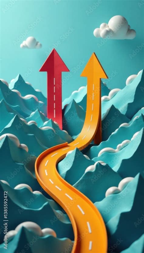 Two Paper Arrows Diverging From A Single Point Amidst Various Paths And Roads Divergence Split