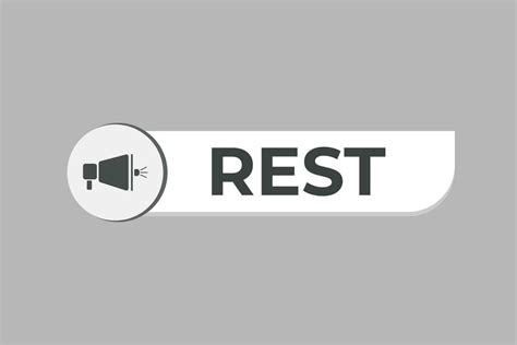 Rest Button Speech Bubble Banner Label Rest 24205446 Vector Art At Vecteezy