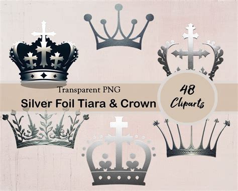Silver Foil Tiara Crown 48 Png Cliparts Silver Foil Tiara Silver