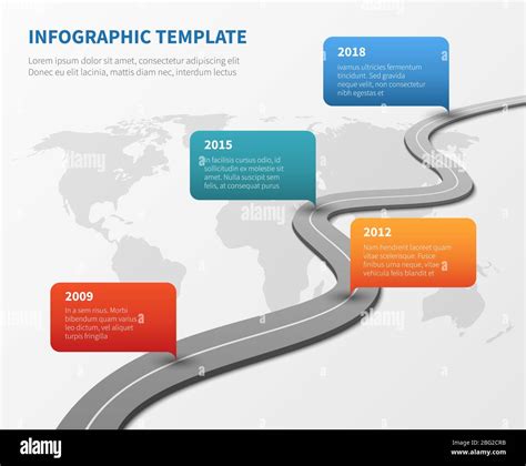 Strategy Chronological Road Map Business Vector Timeline Roadmap