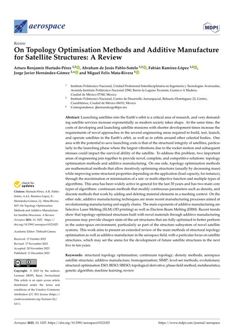 Pdf On Topology Optimisation Methods And Additive Manufacture For