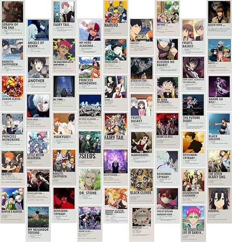 Edus Anime Posters Aesthetic Anime Wall Decor 54pcs 4x6 Inch Anime