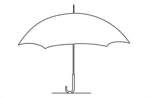 Continuous Single Line Drawing Of Umbrella Abstract Umbrella Line Art