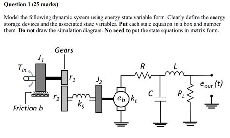 Solved Model The Following Dynamic System Using Energy State