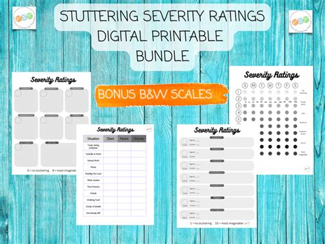 Stuttering Lidcombe Program Severity Ratings Tracking Forms Digital Printable Mega Bundle