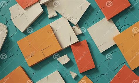 Vibrant Abstract Composition Overlapping White Orange And Red Squares And Rectangles Against