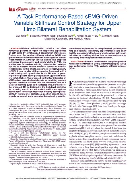 pdf a task performance based semg driven variable stiffness control