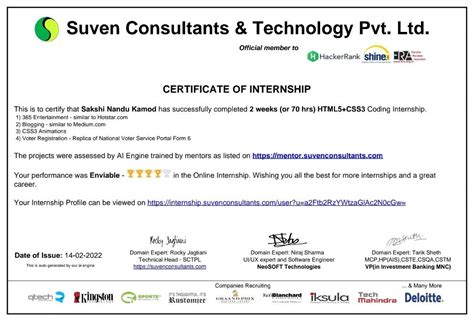 sakshi kamod on linkedin html5 css3 intership 12 comments