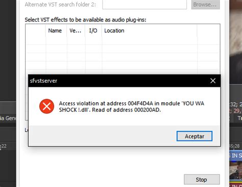 VST Plugin Error Access Violation At Address F D A In Module