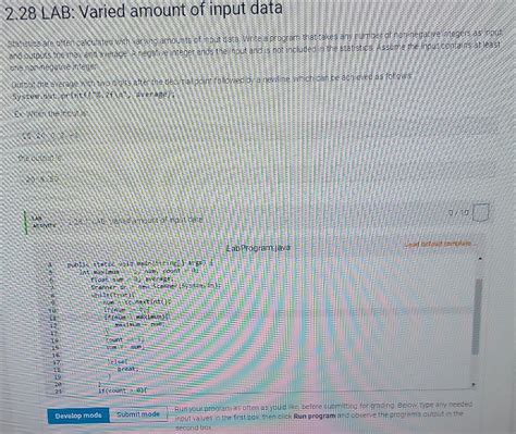 Solved 228lab Varied Amount Of Input