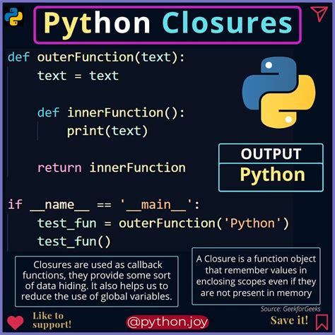🚀 python enthusiast data engineer 💻 👨‍💻 closures in python 🐍💡 🔒