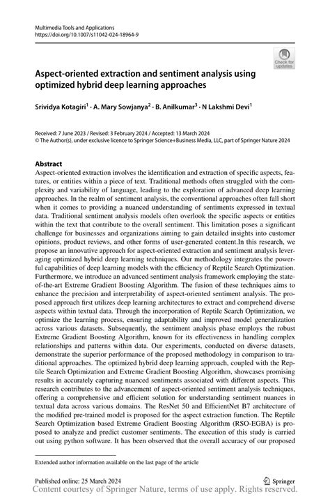 Aspect Oriented Extraction And Sentiment Analysis Using Optimized