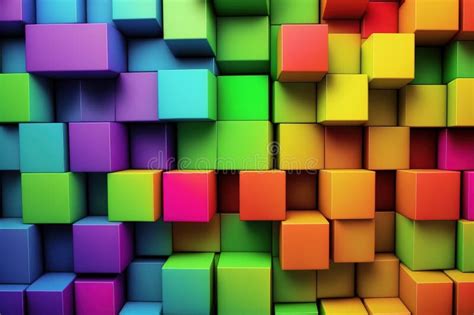 Abstract Background Of Cube Blocks Wall Stacking Design Stock Illustration Illustration Of