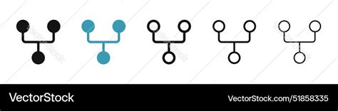 Code Fork Icon Set In Black And Blue Colors Vector Image
